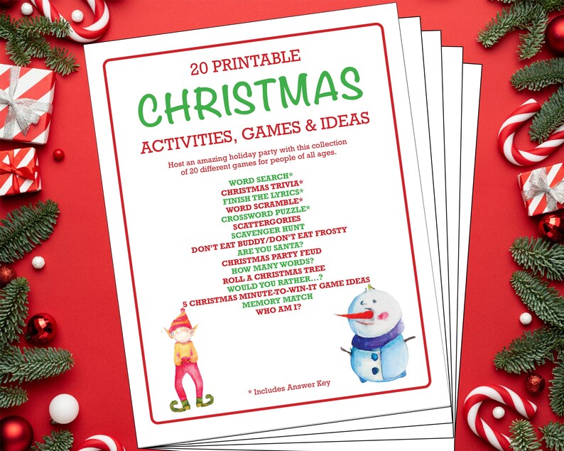 20 Printable Christmas Games, Activities & Minute-to-win-it Ideas ...