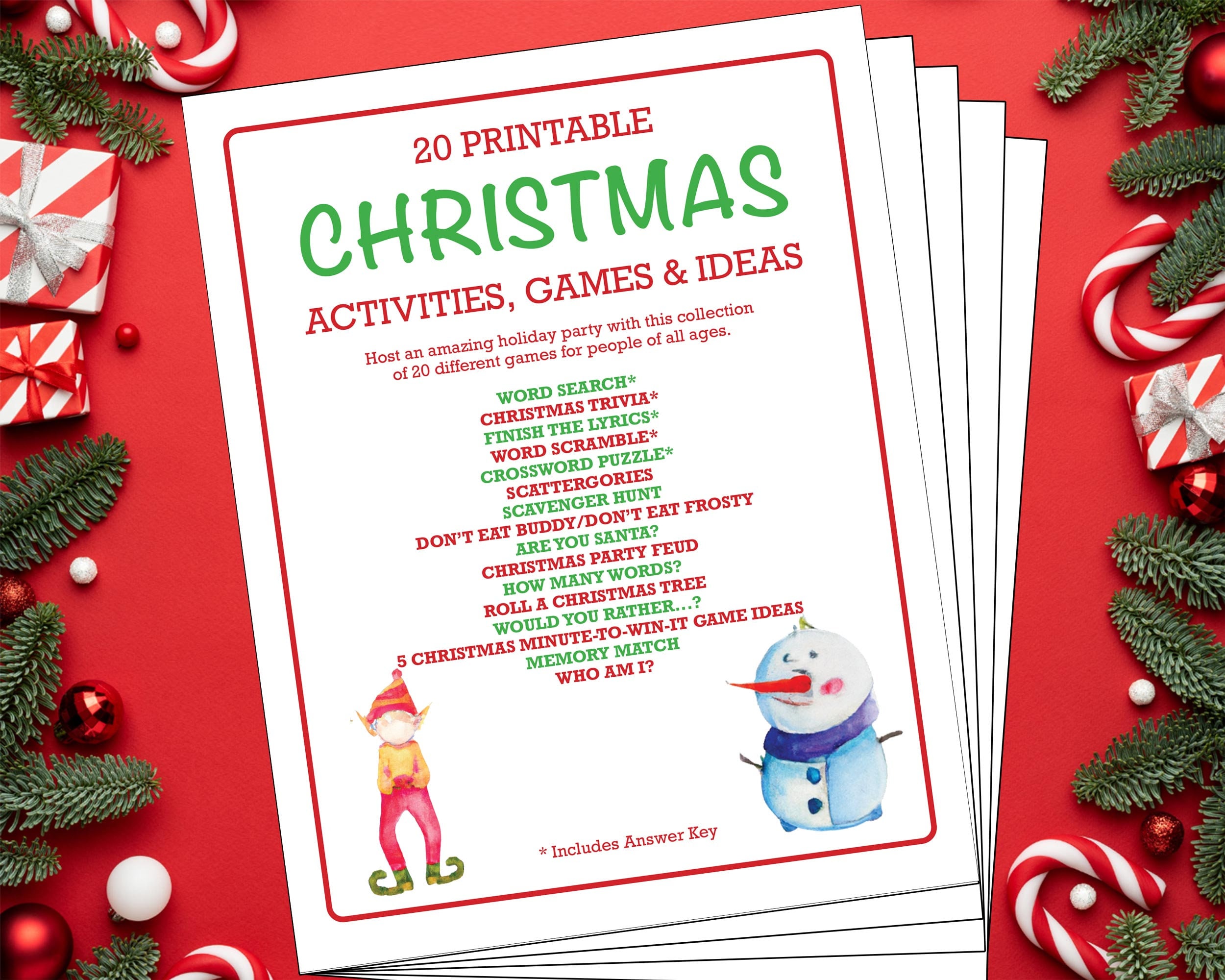 20 Printable Christmas Games, Activities & Minute-to-win-it Ideas ...