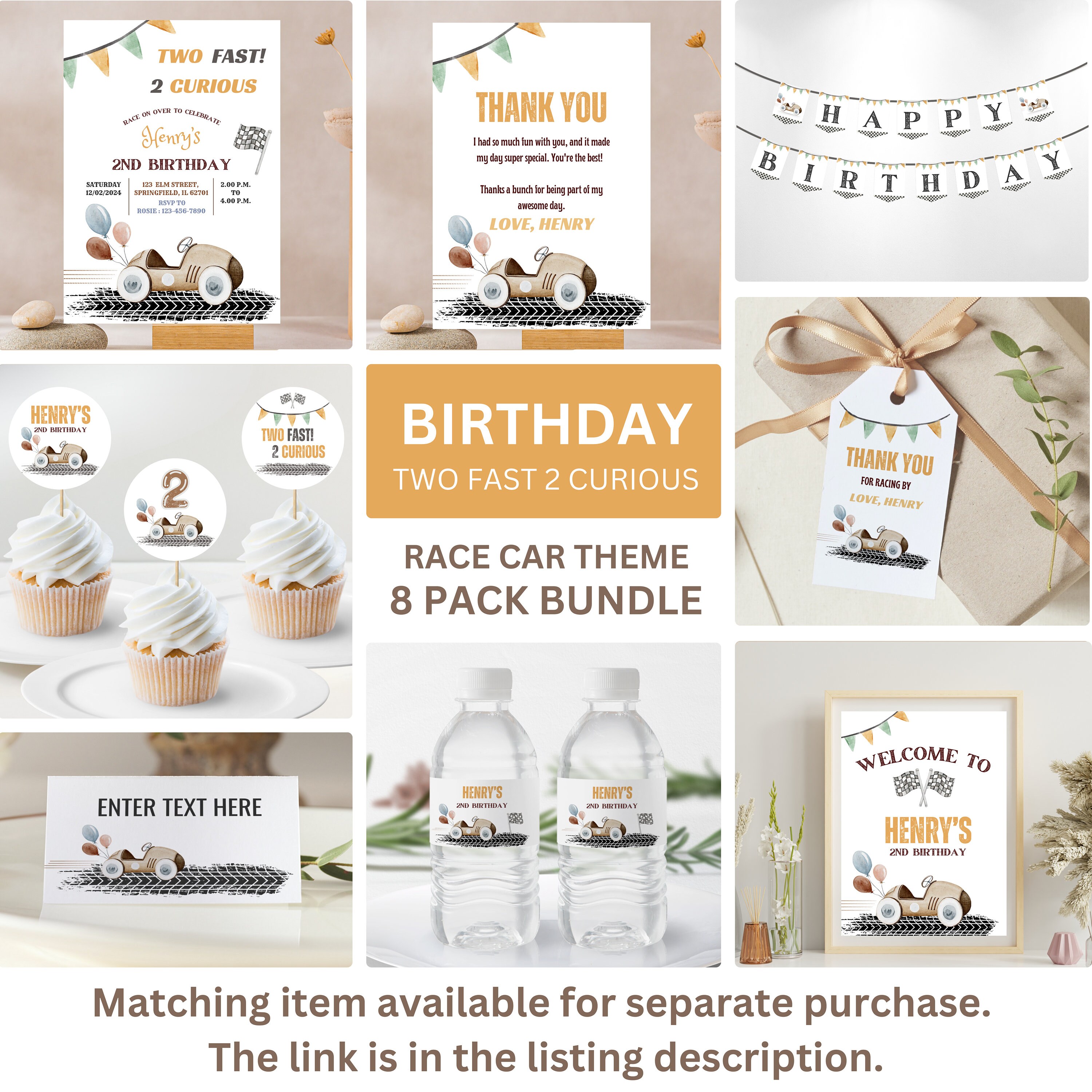 Editable Two Fast Happy Birthday Banner Template Racecar Party ...