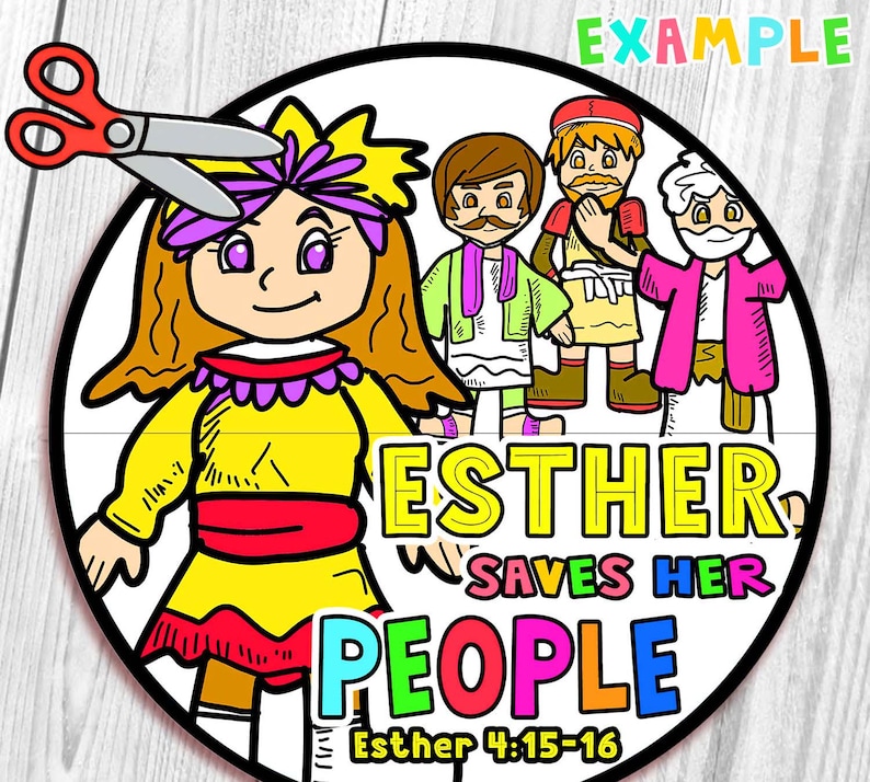 Esther Saves Her People Folding Surprise Bible Craft, Bible Lesson ...