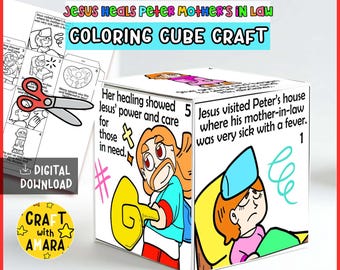 Jesus Heals Peter’s Mother-in-law Coloring Cube Bible Craft: Miracle ...