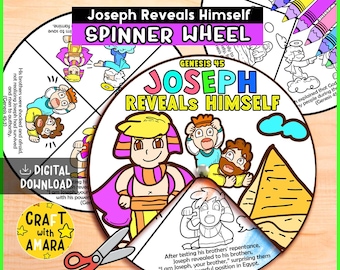 Joseph Reveals Himself Spinner Coloring Wheel: Bible Lesson Activity ...