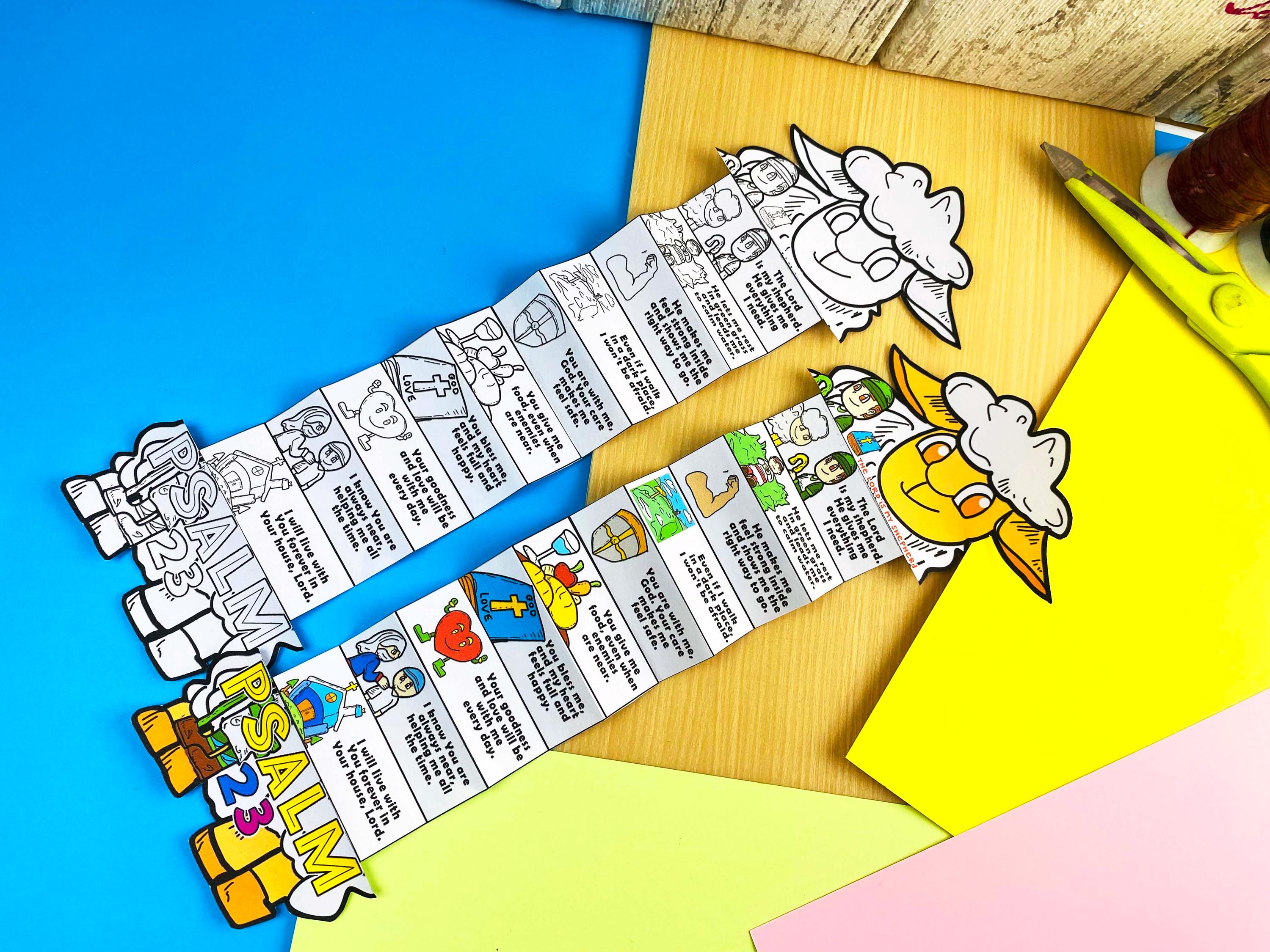 PSALM 23 Folding Surprise Bible Craft: Bible Study Lesson, Sunday ...