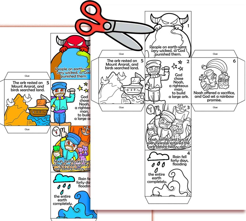 Noah's Ark - A Rainbow Promise Coloring Cube Bible Craft: Memory Games ...