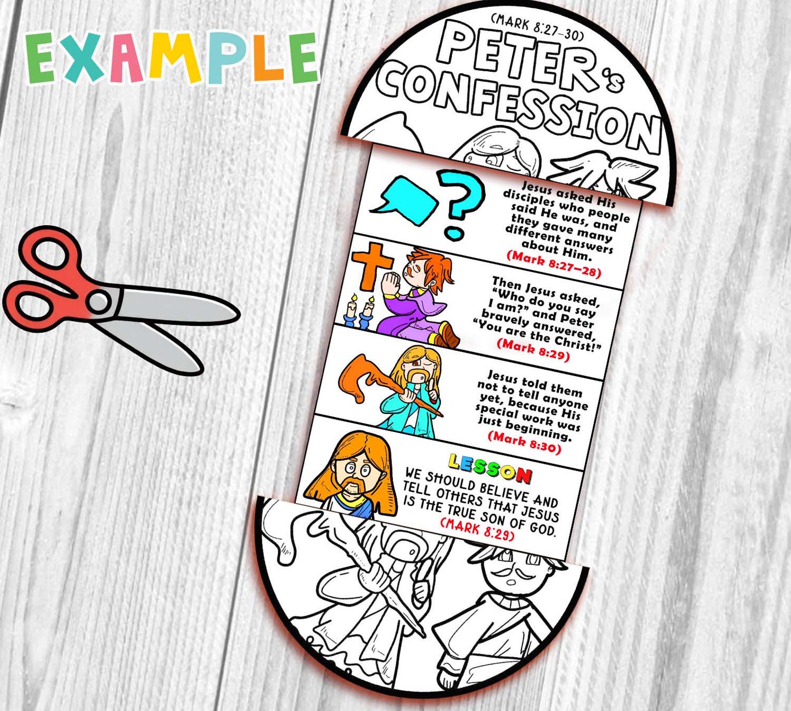 Peter’s Confession Folding Surprise Bible Craft: Children Ministry ...
