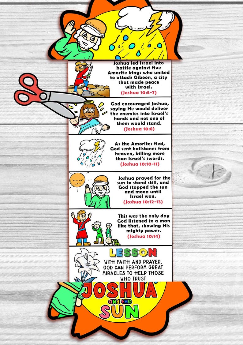 Joshua and the Sun Stand Still Folding Surprise Bible Craft, Bible ...