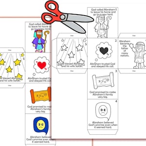God Calls Abraham Coloring Cube Craft, Memory Games, Bible Craft for ...