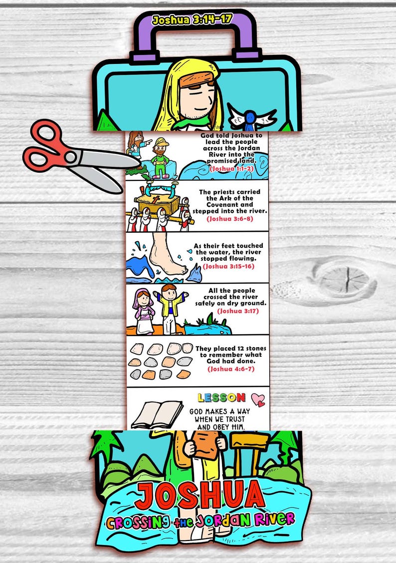 Joshua Crossing the Jordan River Folding Surprise Craft: Bible Study ...