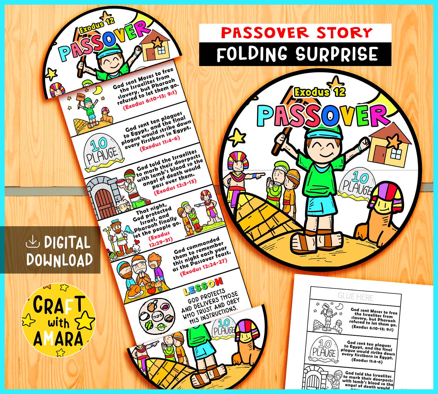 PASSOVER Folding Surprise Bible Craft: Bible Study, Lesson for Sunday ...