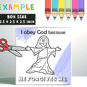 I Obey God Coloring Cube Craft, Identity in Christ, Gospel Activity ...