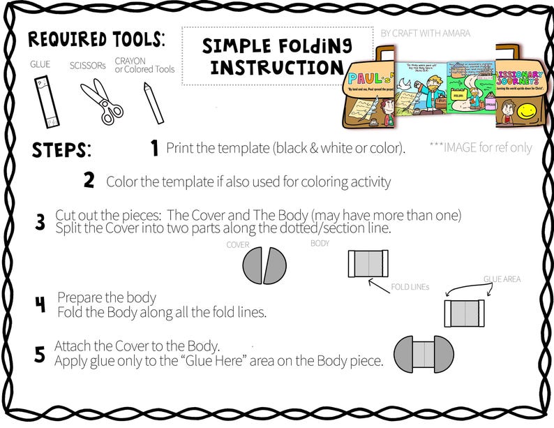 Paul’s Missionary Journeys Easy Coloring Folding Surprise Bible Craft ...
