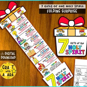 7 Gifts of the Holy Spirit Folding Surprise Bible Craft, Bible Lesson ...