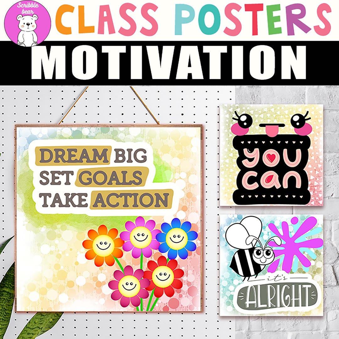 Classroom Motivation Posters, Classroom Decor Positive Inspiration ...