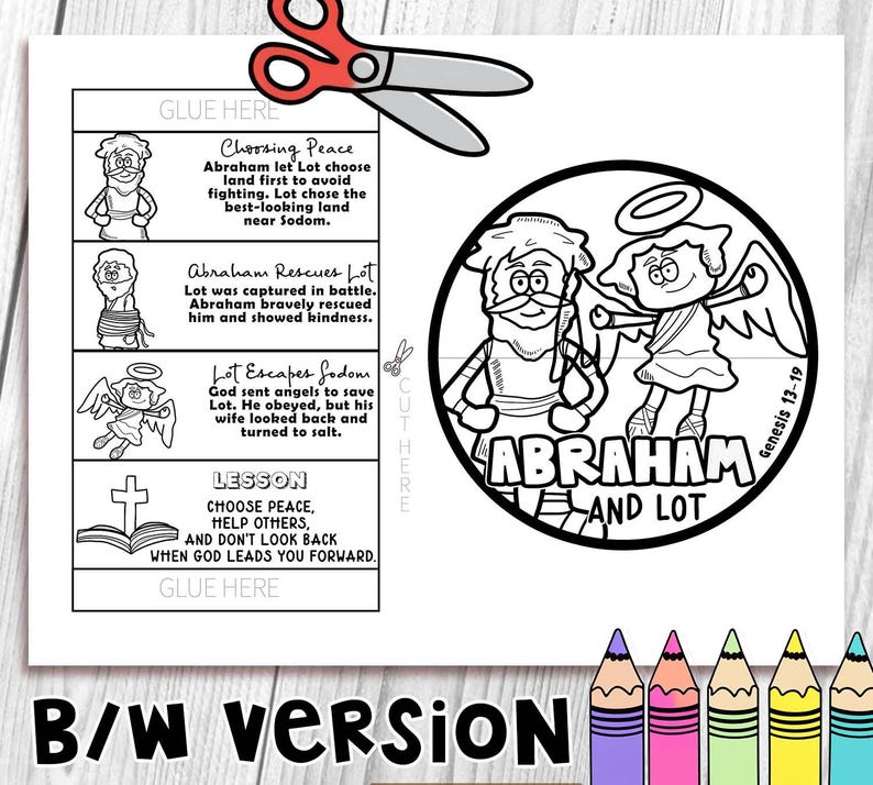 Abraham and Lot Folding Surprise Bible Craft, Bible Lesson, Sunday ...