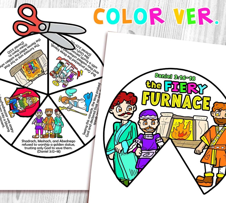 Shadrach Meshach and Abednego (the Fiery Furnace) Spinner Wheel Craft ...