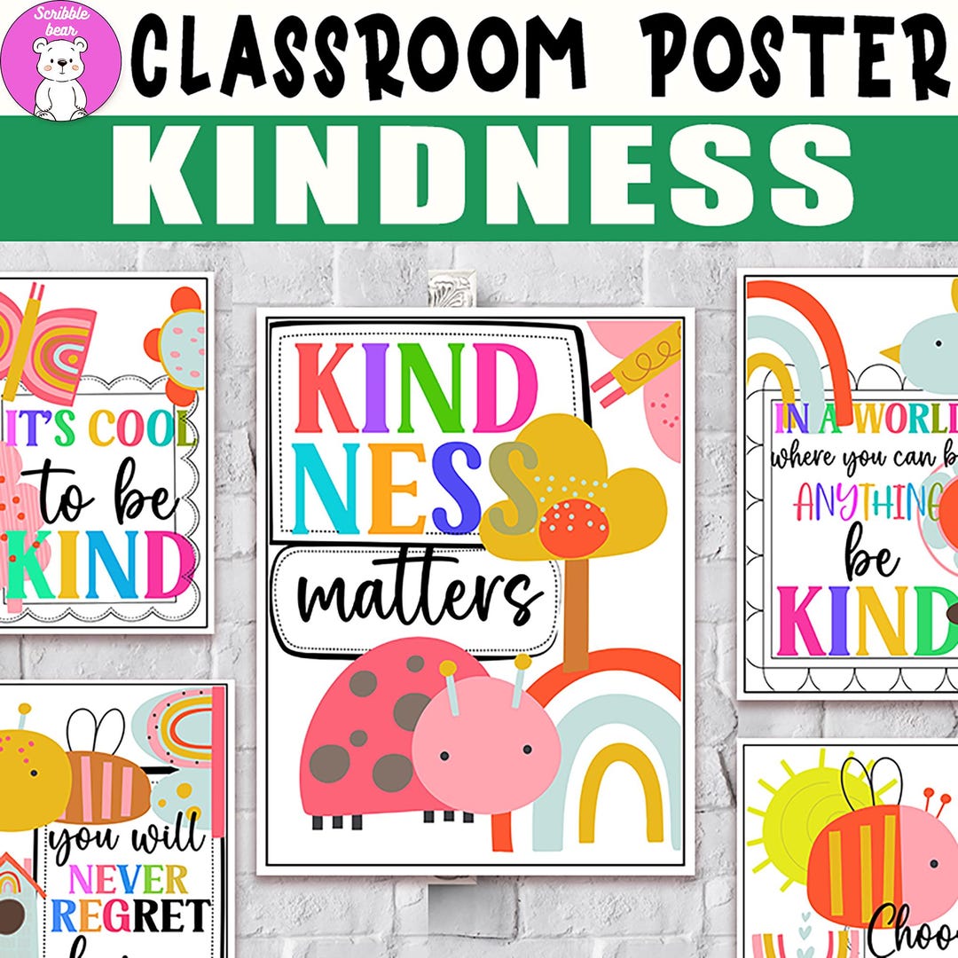 Classroom Kindness Posters, Classroom Decor Positive Motivation, Mental ...
