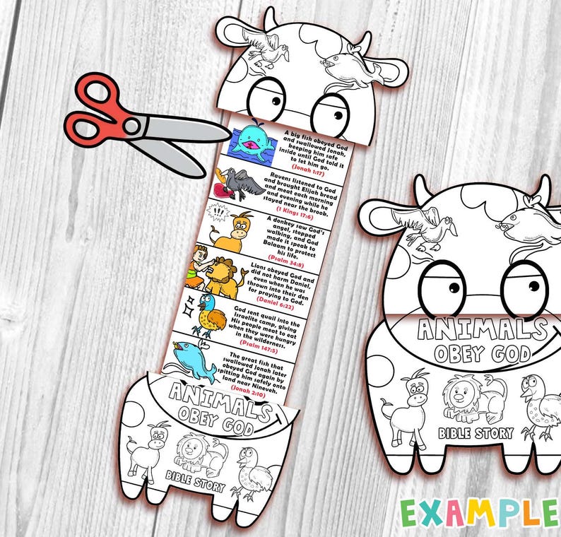 Animals Obey God Folding Surprise Bible Craft: Bible Summary Lesson ...