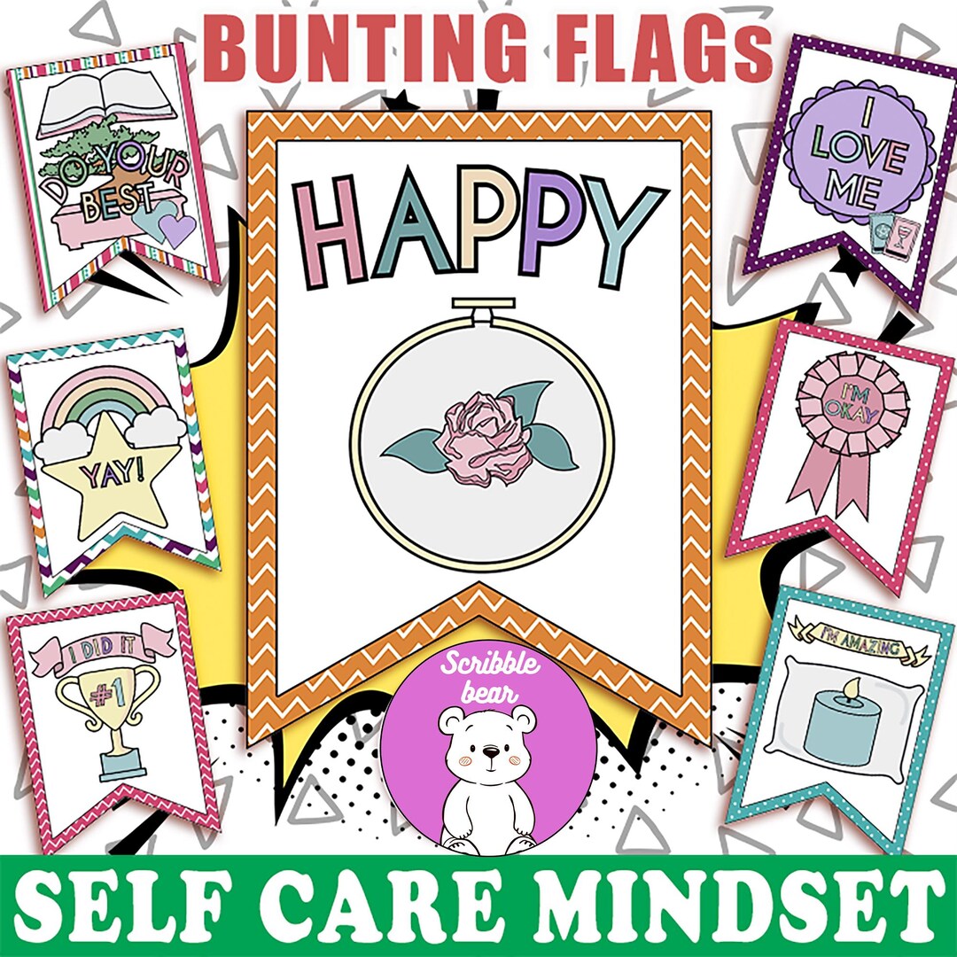 Self Care Rewards Flags Banner Display Classroom Decor Bulletin Boards ...