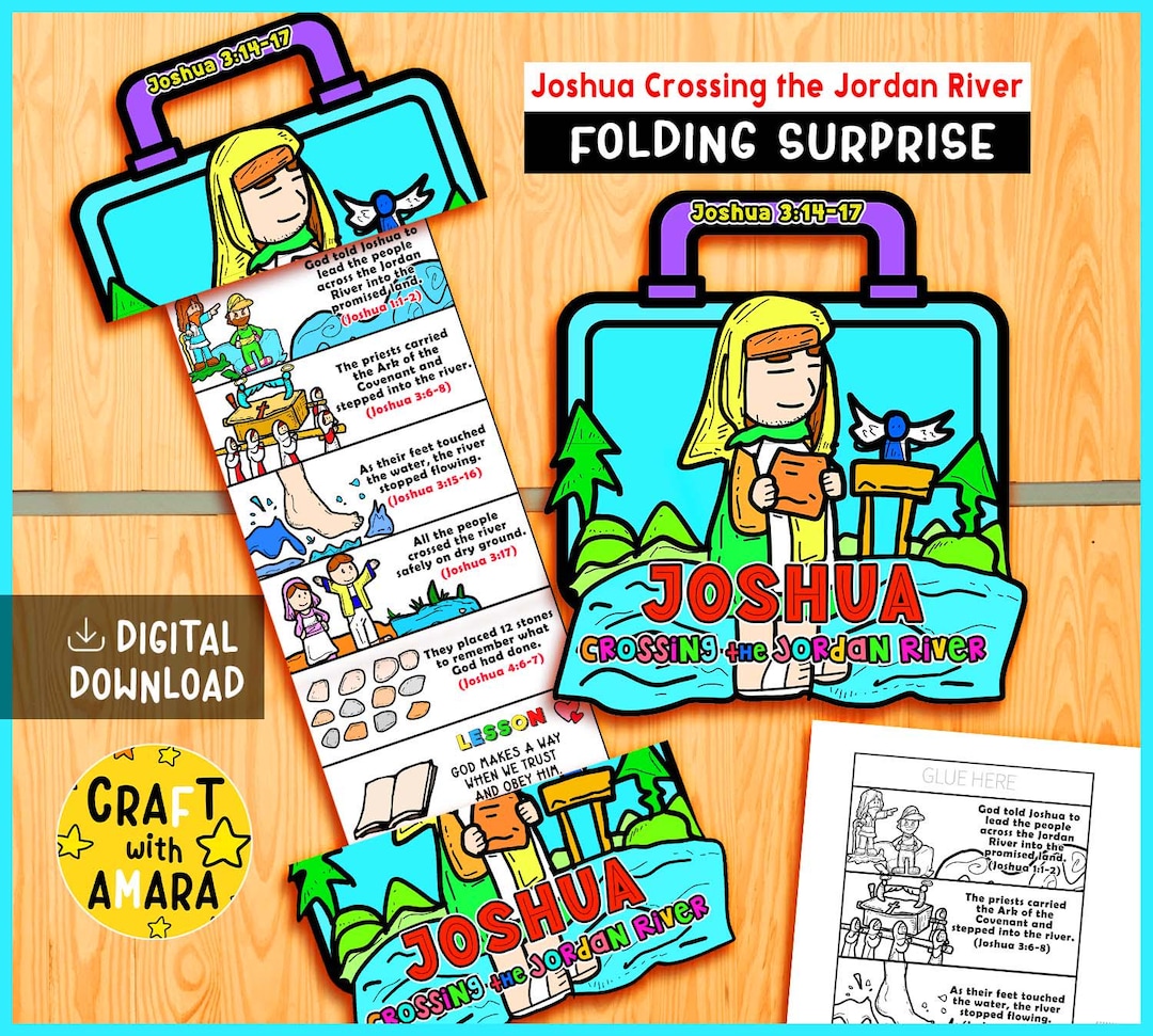 Joshua Crossing the Jordan River Folding Surprise Craft: Bible Study ...