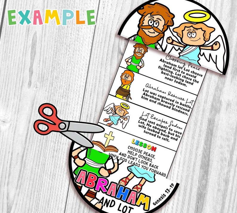 Abraham and Lot Folding Surprise Bible Craft, Bible Lesson, Sunday ...