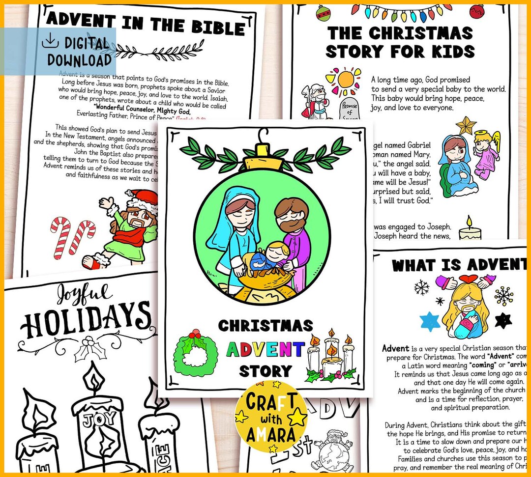 Christmas Advent Bible Lesson Craft for Kids, Christian Nativity ...