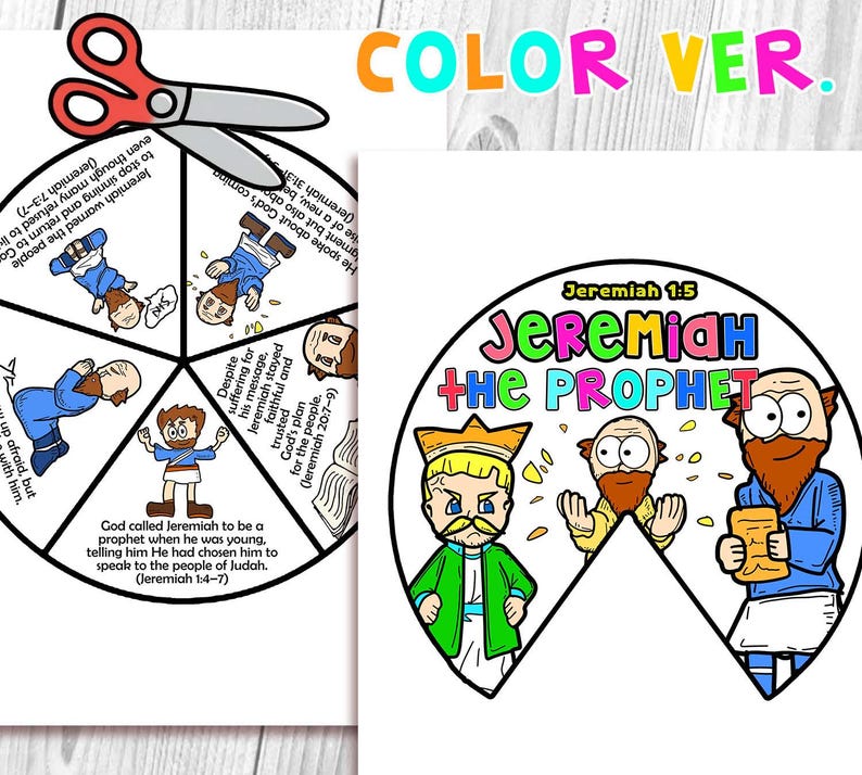 Jeremiah the Prophet Spinner Wheel Craft: Bible Story Activity for Kids ...