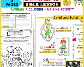 David and Mephibosheth Bible Study: Kid's Activity Worksheet Guide ...