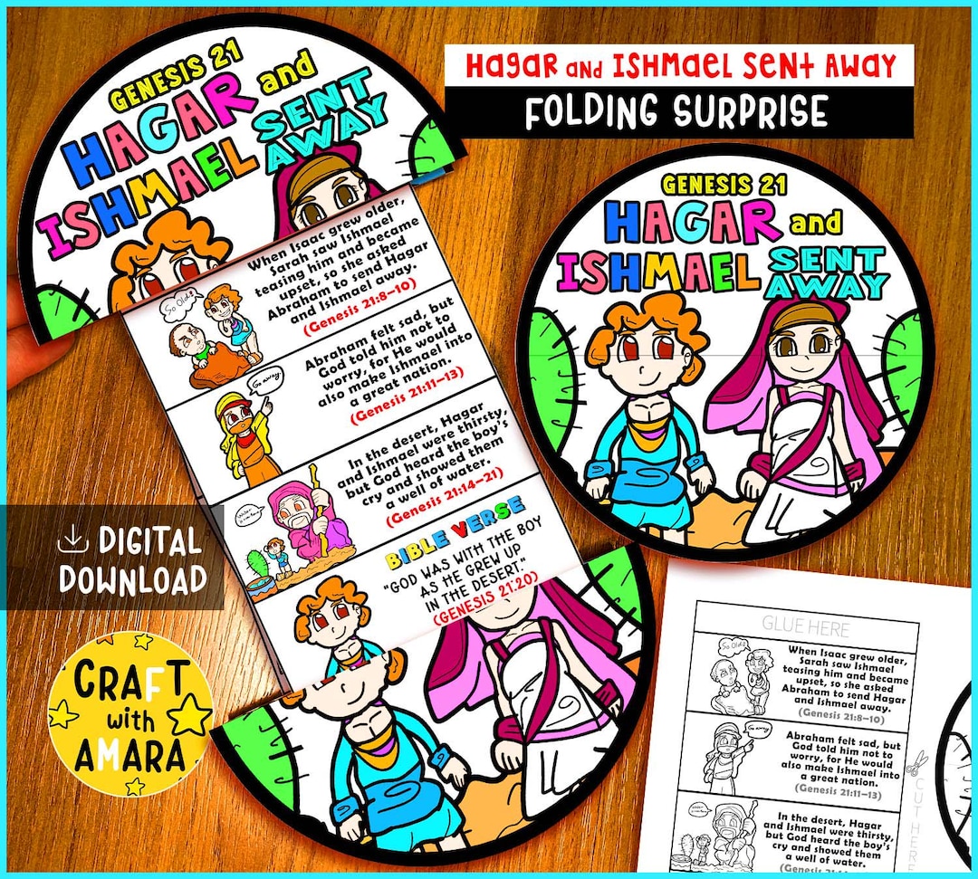 Hagar and Ishmael Sent Away Folding Surprise Bible Craft: Sunday School ...