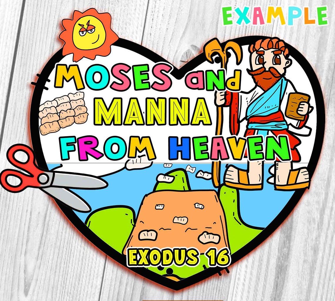 Moses and Manna From Heaven Folding Surprise Craft: Bible Study Lesson ...