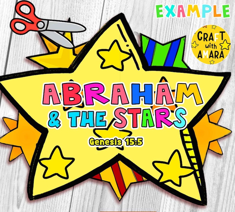 Abraham and the Stars Easy Coloring Folding Surprise Bible Craft ...