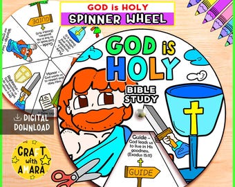 God is Holy Spinner Coloring Wheel Craft: Christian Faith, Bible Lesson ...