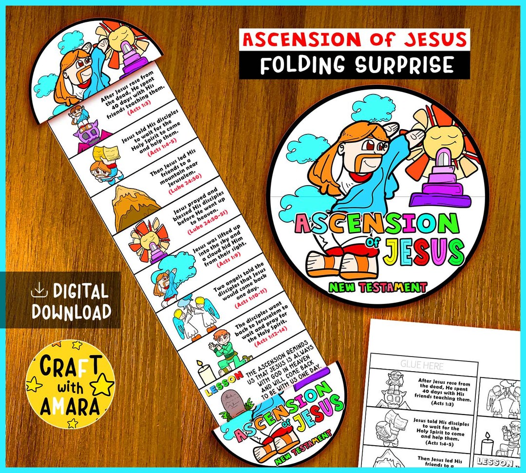 Ascension of Jesus Folding Surprise Bible Craft: Children Ministry ...