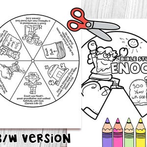 ENOCH Spinner Coloring Wheel, Bible Craft Activity Kid, Bible Story ...