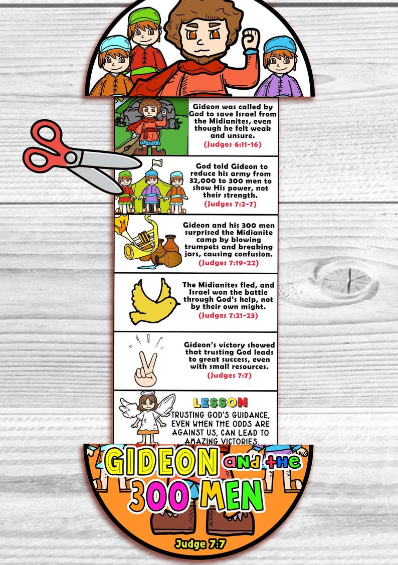 Gideon and the 300 Men Folding Surprise Bible Craft, Bible Story Lesson ...