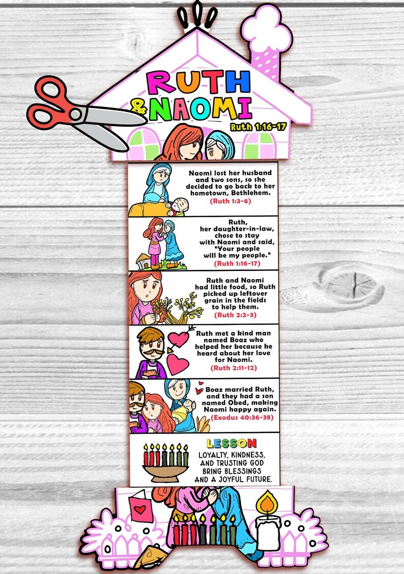 Ruth and Naomi Folding Surprise Bible Craft: Bible Study Lesson, Sunday ...