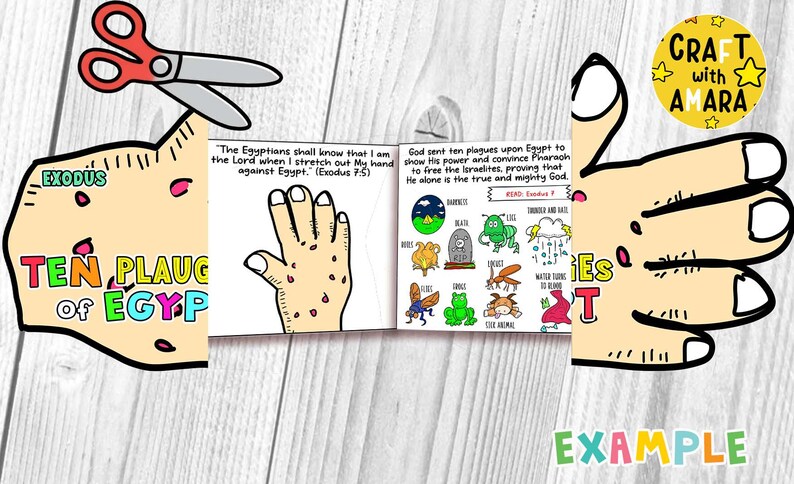 Ten Plagues of Egypt Easy Coloring Folding Surprise Bible Craft ...