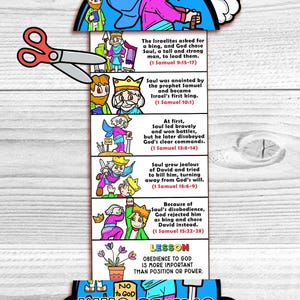 King Saul's Disobedience Folding Surprise Craft: Bible Study Lesson ...