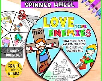 Love Your Enemies Coloring Cube Bible Craft: Bible Lesson Study Guide ...