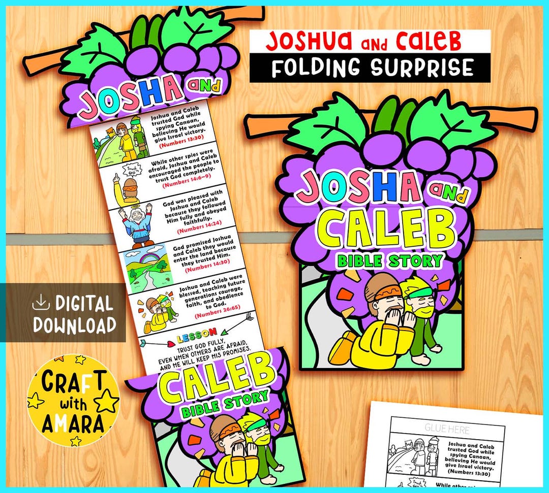 Joshua and Caleb (twelve Spies in Canaan) Folding Surprise Craft: Bible ...