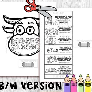 Moses and the Golden Calf Folding Surprise Bible Craft, Bible Lesson ...