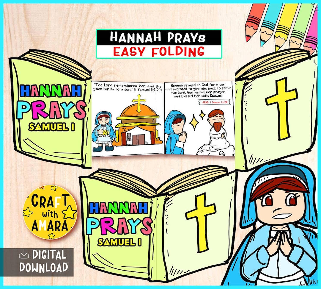 Hannah Prays Easy Coloring Folding Surprise Bible Craft: Christian ...