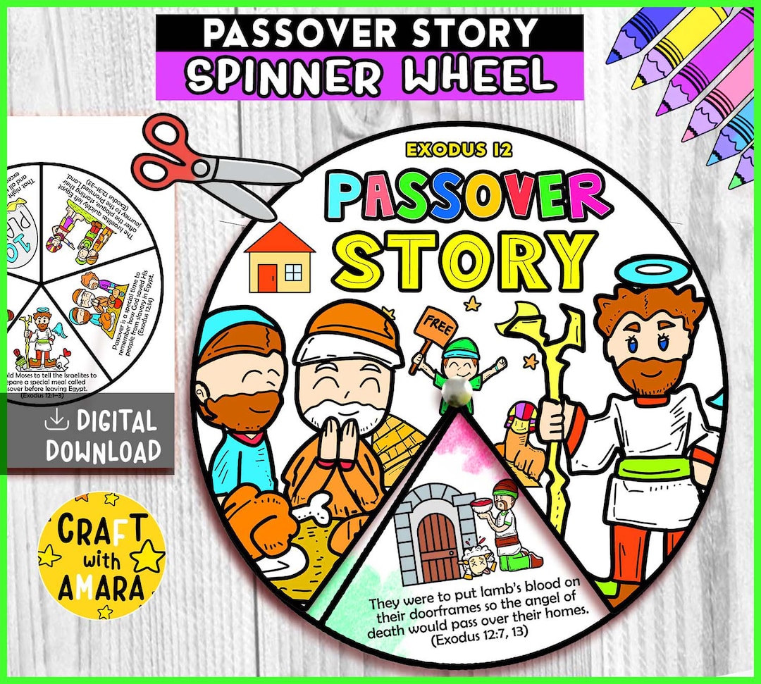 Passover Spinner Coloring Wheel Craft: Bible Lesson Story for Kids ...