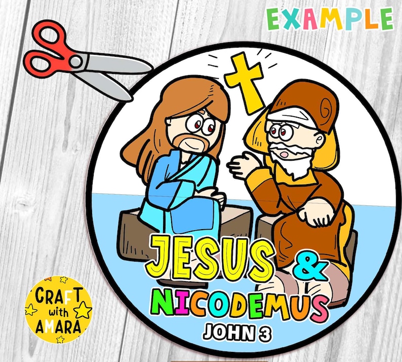Jesus and Nicodemus Folding Surprise Bible Craft: Children Ministry ...
