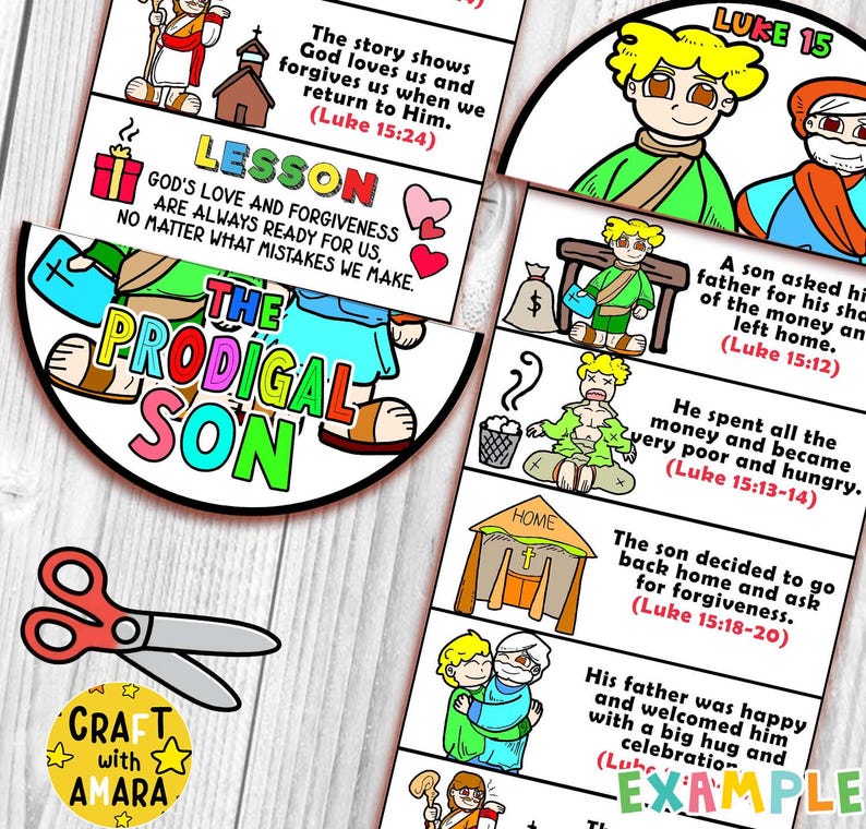 Parable of the Prodigal Son Folding Surprise Bible Craft: Children ...