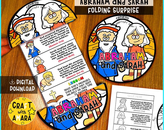 Abraham and Sarah Folding Surprise Bible Craft, Bible Lesson, Sunday ...