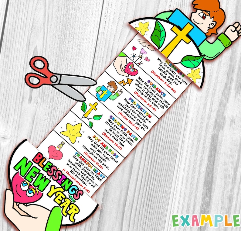 Blessings New Year Folding Surprise Bible Craft: Christian Grow Faith ...