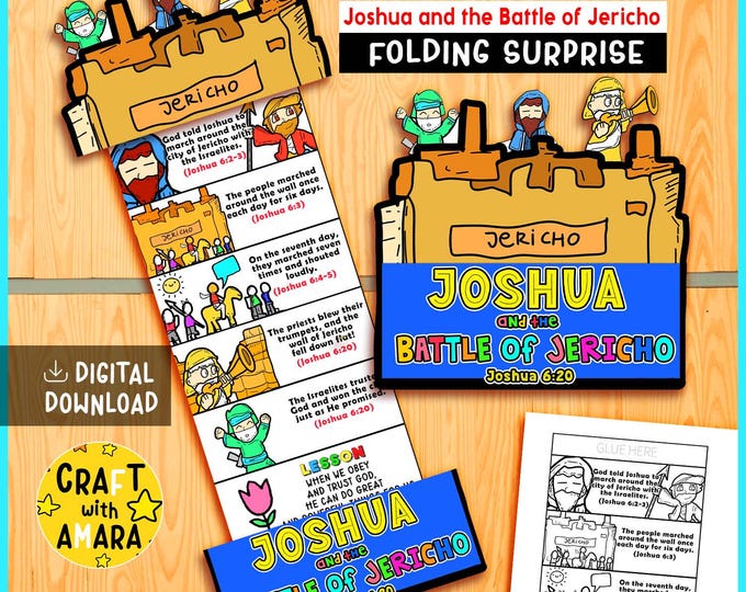 Joshua and the Battle of Jericho Folding Surprise: Bible Craft, Sunday ...