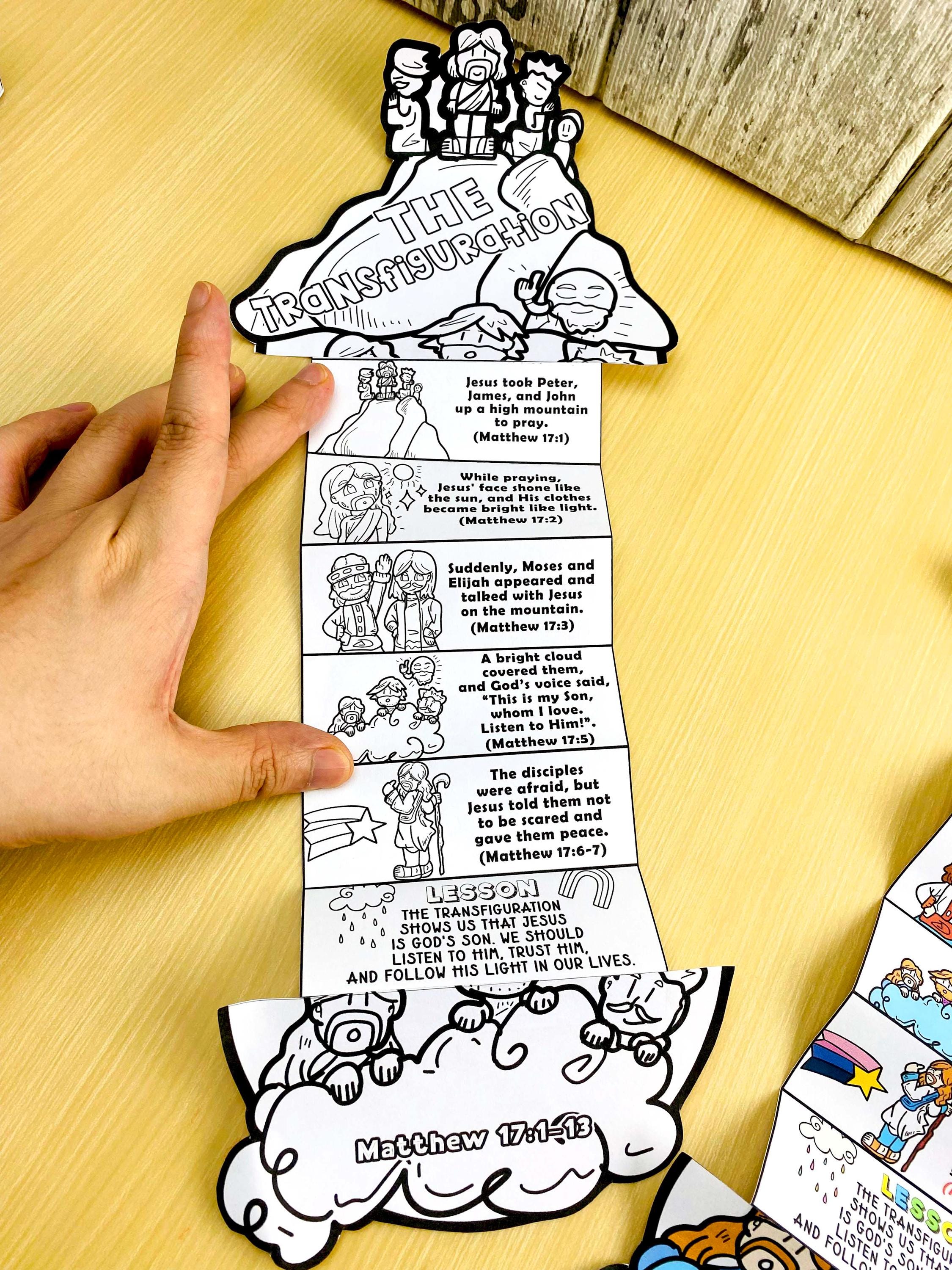 The Transfiguration of Jesus Folding Surprise Bible Craft: Children ...