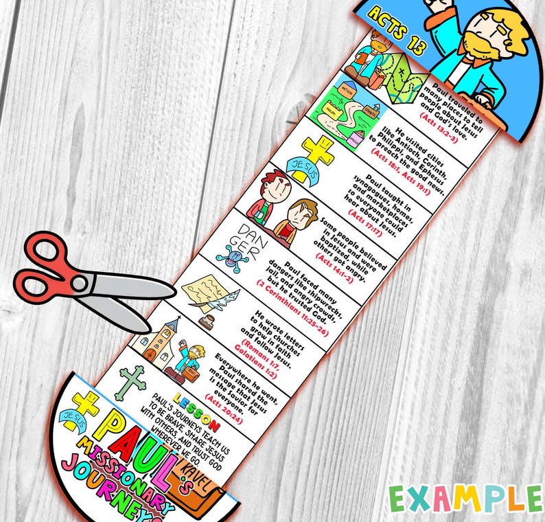 Paul’s Missionary Journeys Folding Surprise Bible Craft: Sunday School ...