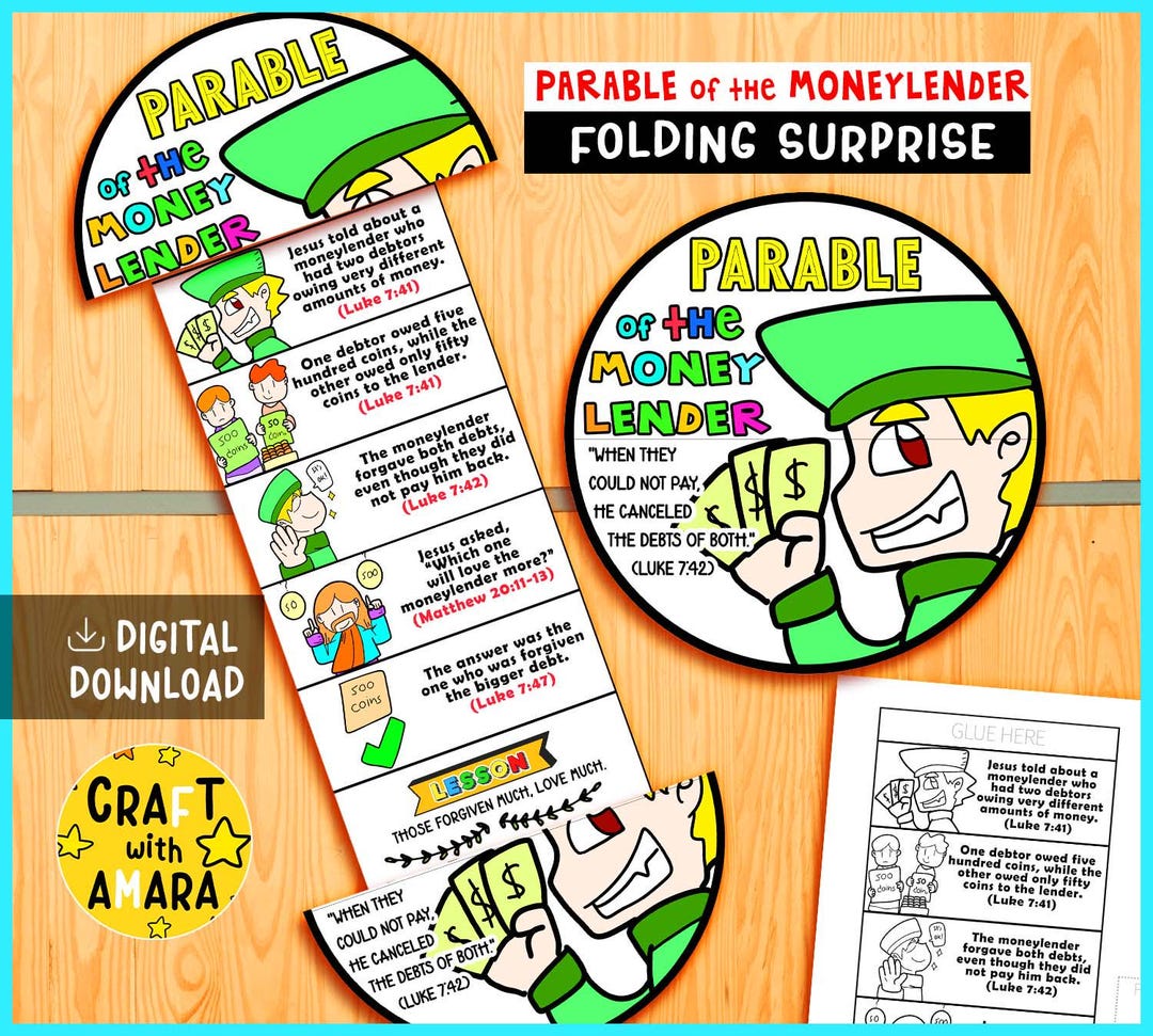 Parable of the Moneylender Folding Surprise Bible Craft: Children ...